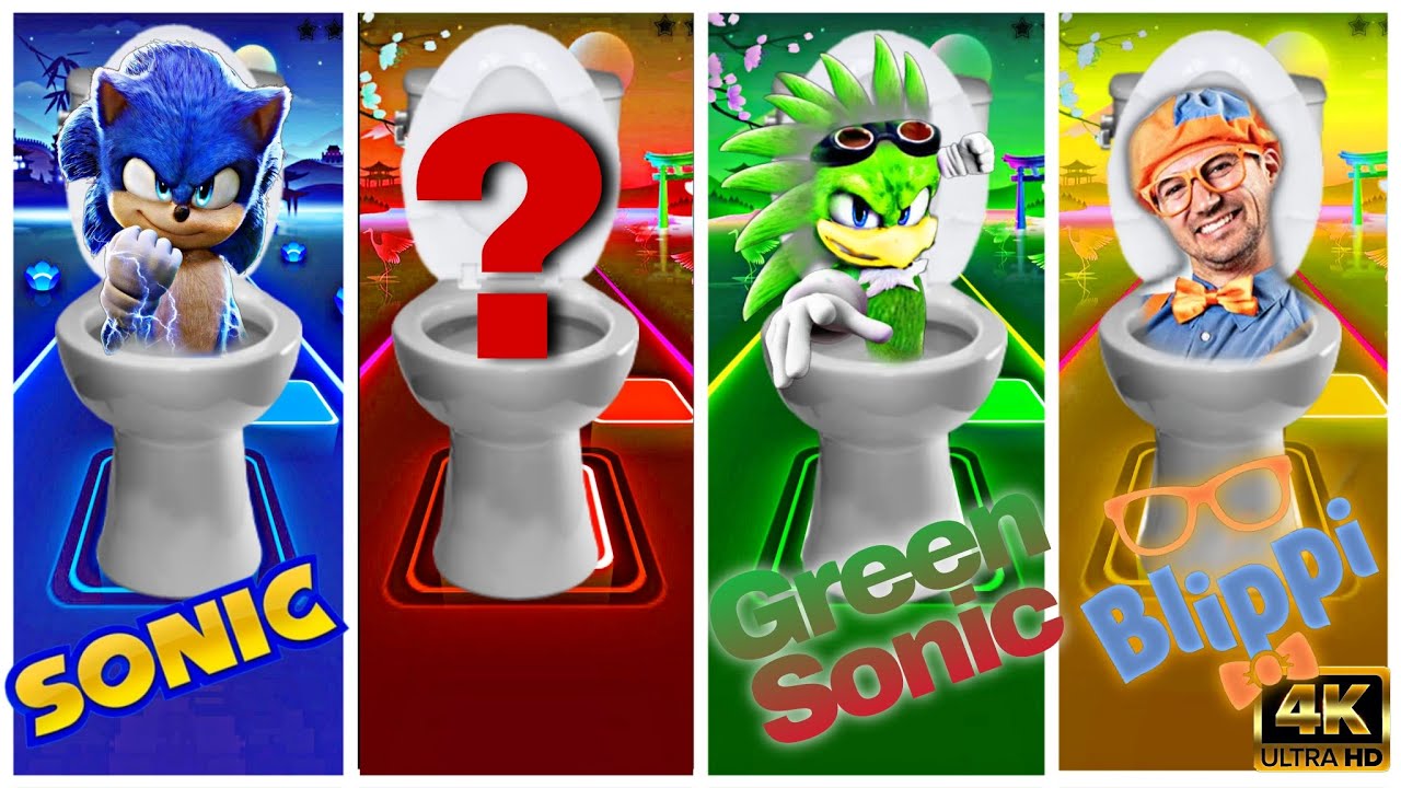 Skibidi Sonic The Hedgehog 🆚 ???? 🆚 Green Sonic 🆚 Blippi 🎶 Coffin Dance ...