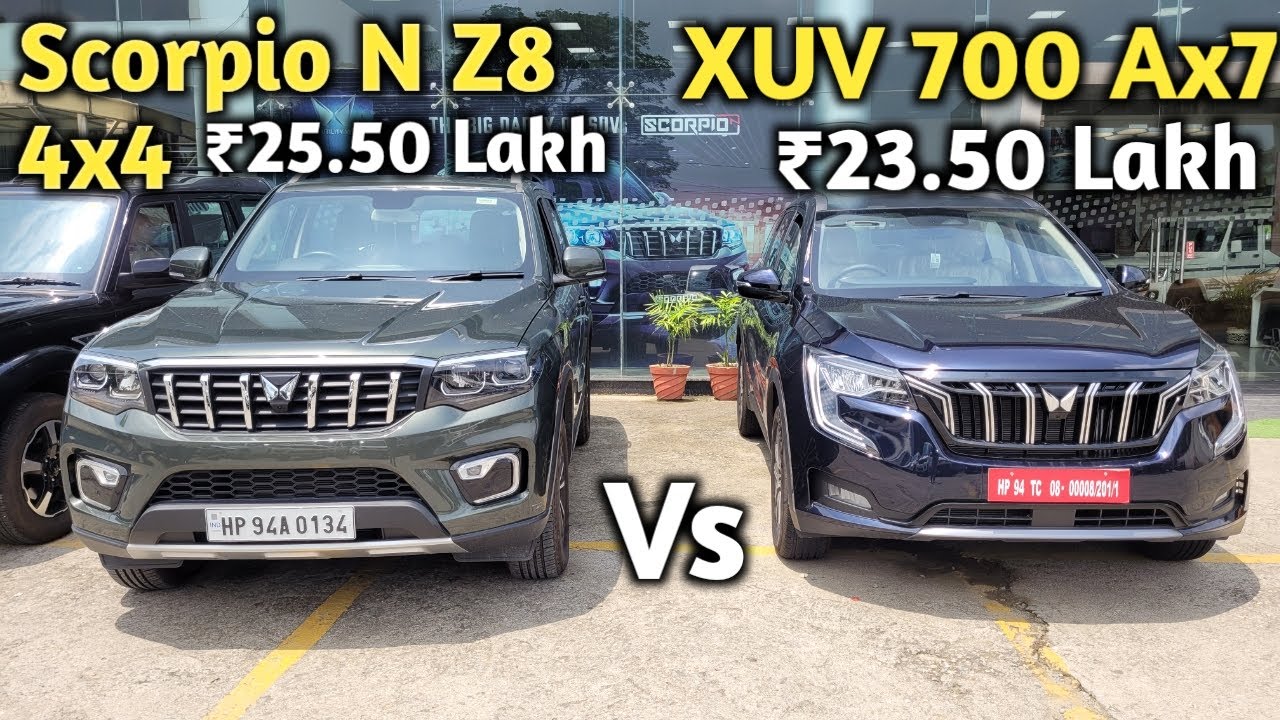 Mahindra Scorpio N Z8 4x4 vs XUV700 AX7 MT Petrol in Detail Comparison - YouTube