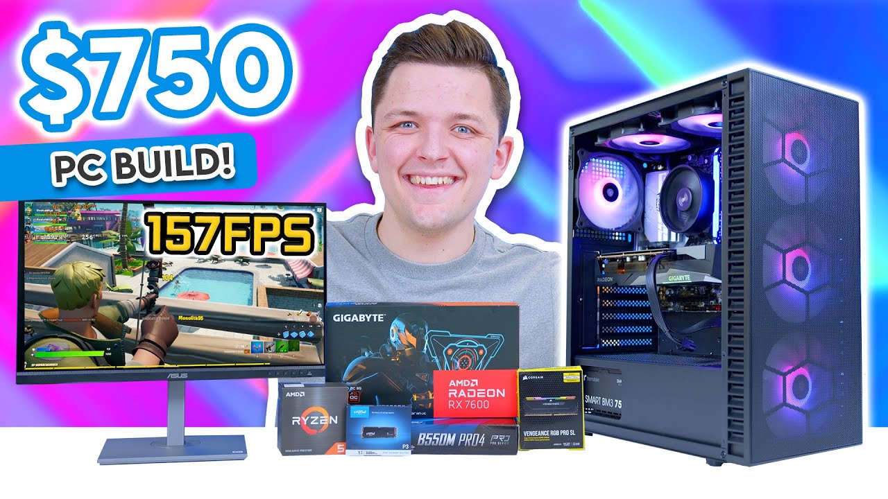 Budget $750 Gaming PC Build 2023! [Full Guide w/ Benchmarks - ft. RX ...
