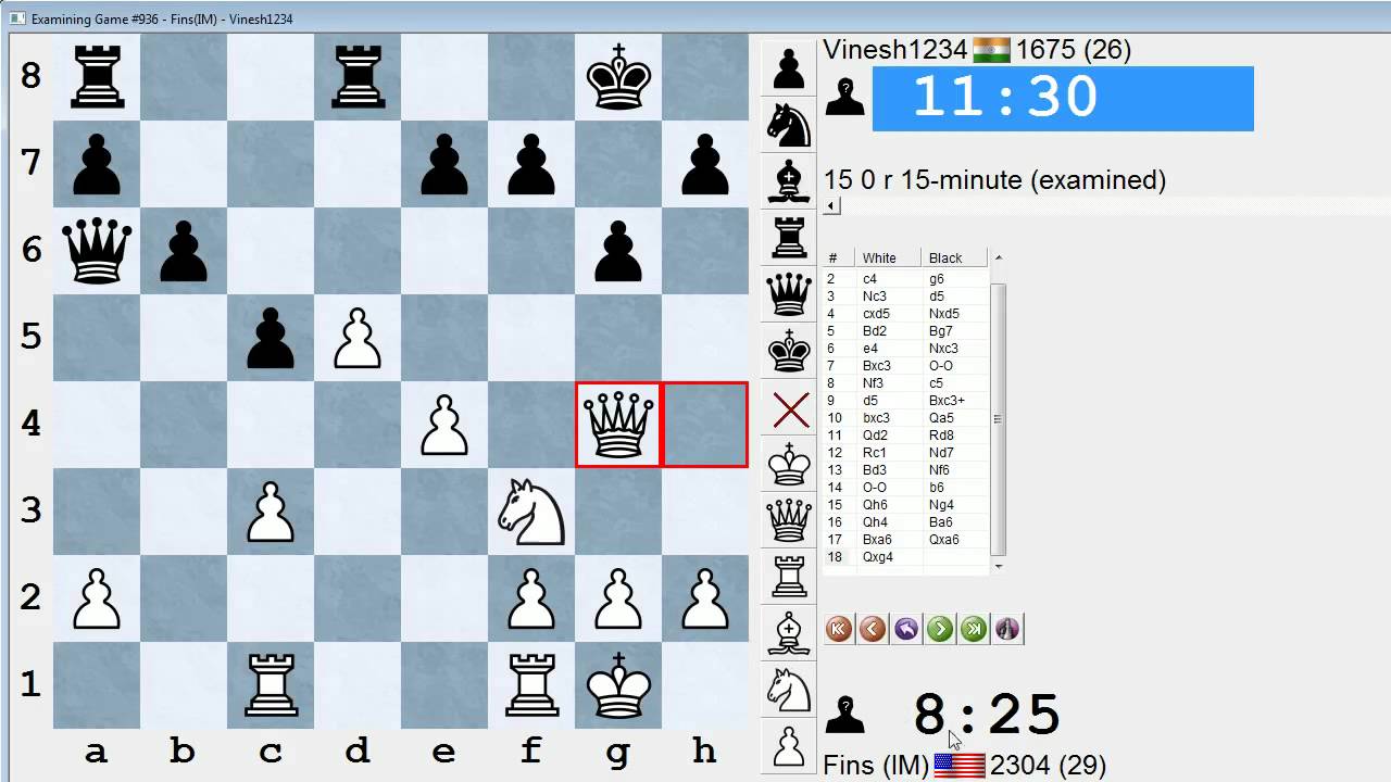 Standard Chess #99: IM Bartholomew vs. Vinesh1234 (Grunfeld Defense ...