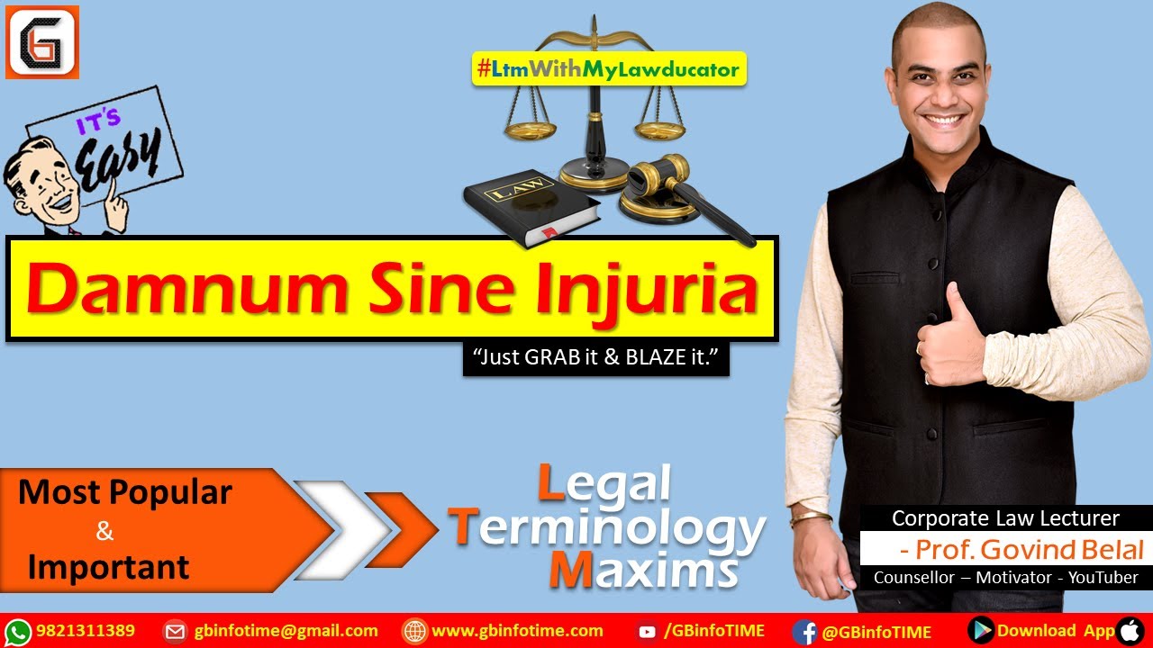 Damnum Sine Injuria | Most Important Legal Terms & Maxims in Hindi ...