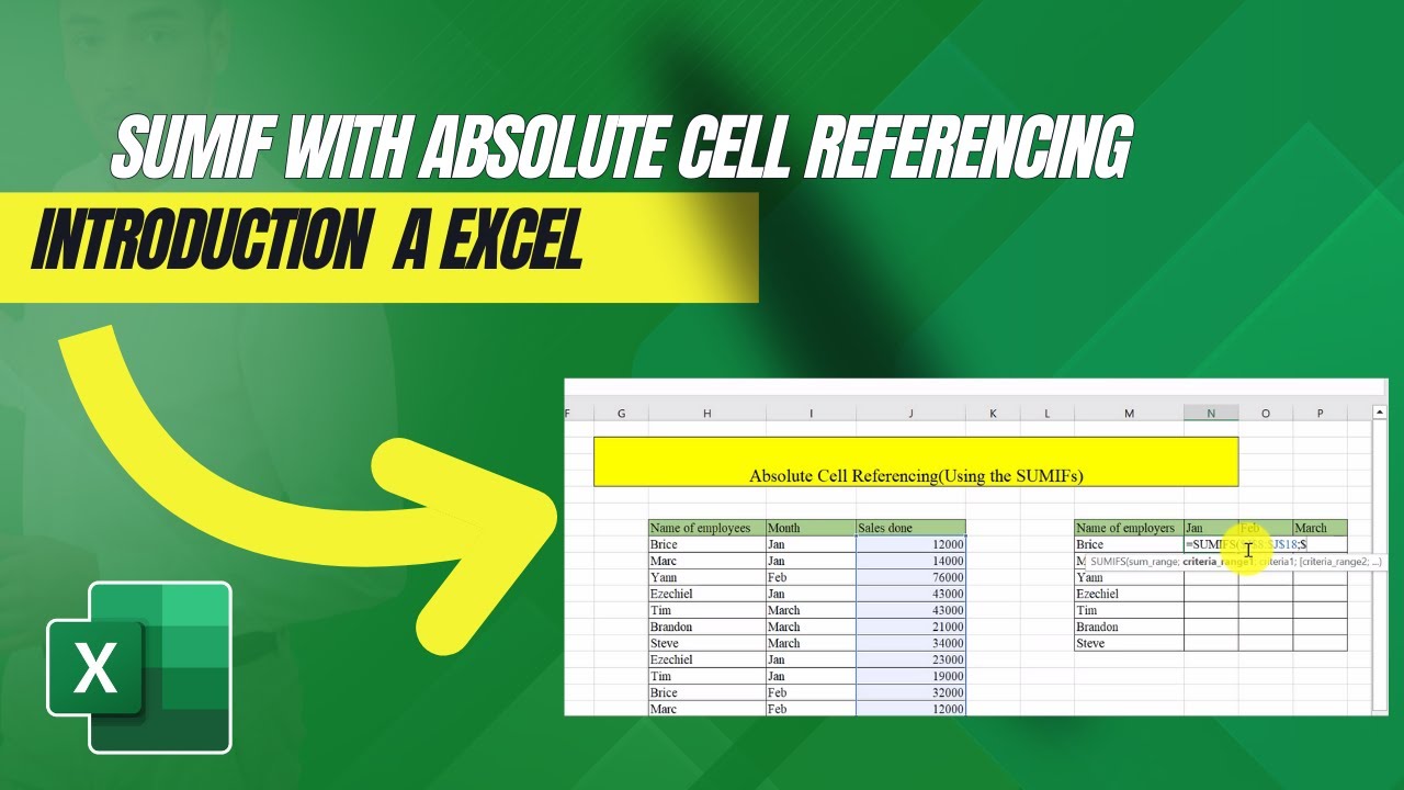 HOW TO USE THE SUMIFs WITH ABSOLUTE CELL REFERENCING WITH EXCEL - YouTube