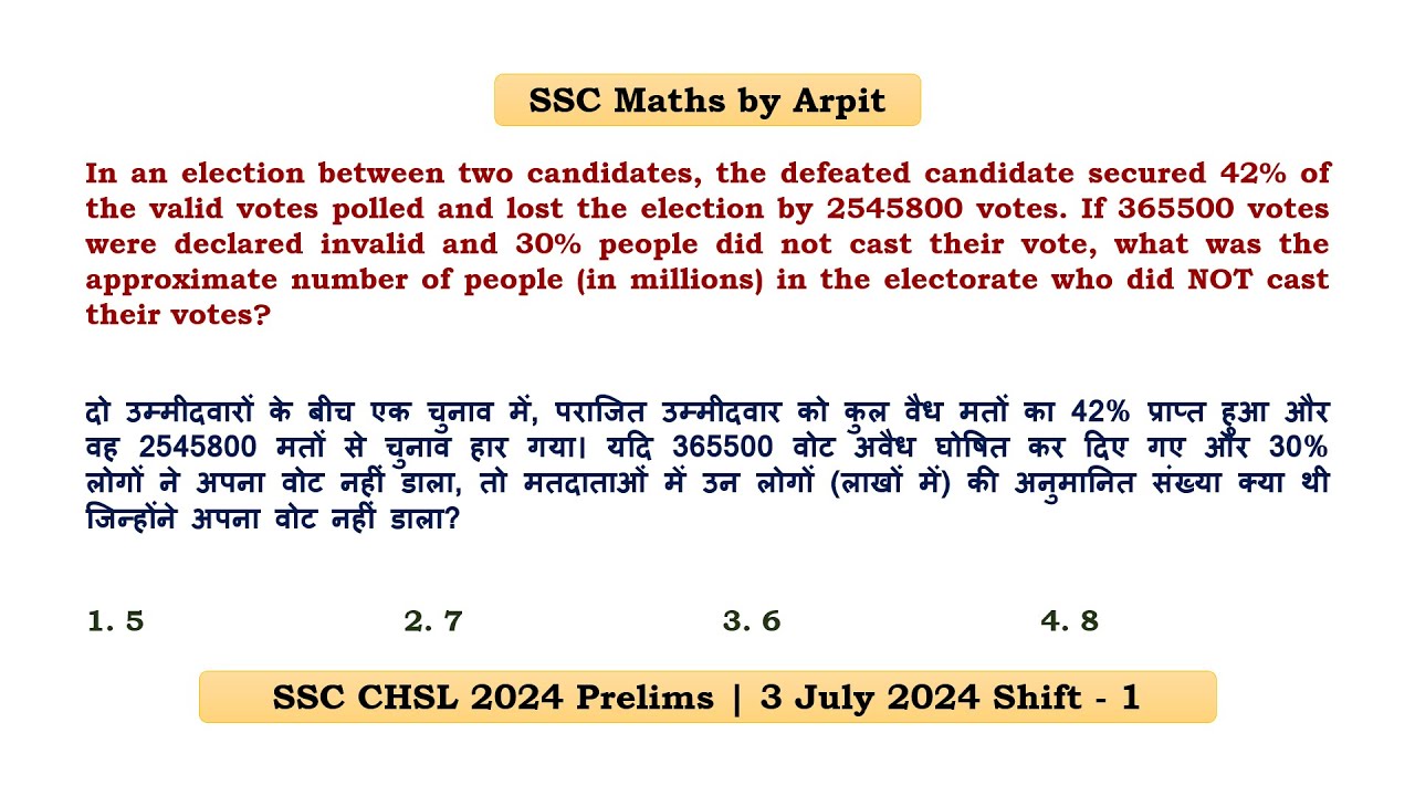 In an election between two candidates, the defeated candidate secured ...