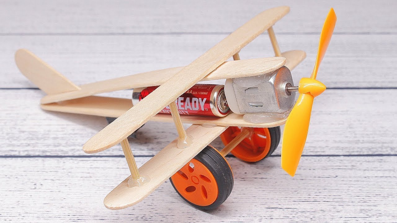How to make A Plane with DC Motor - DIY airplane science project - YouTube
