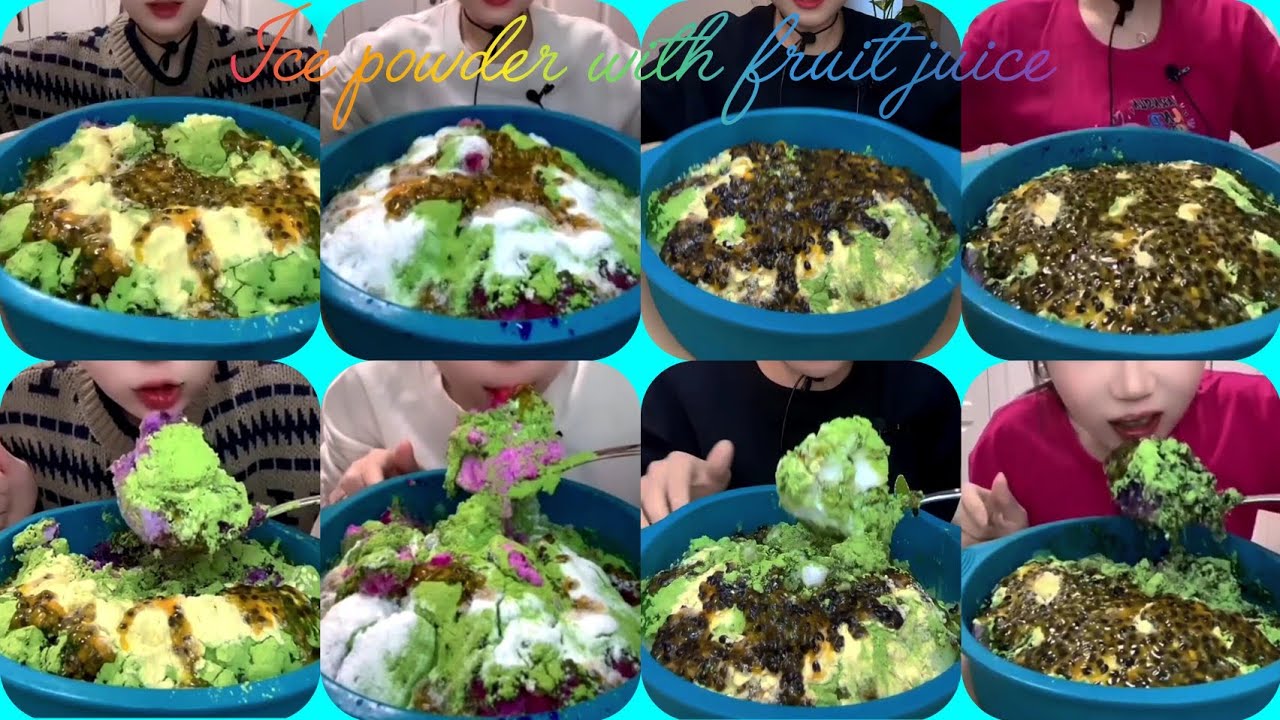 Ice powder with fruit juice - YouTube