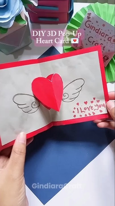 How to Make a 3D Pop-Up Heart Card | Easy DIY Love Card #DIY #PopUpCard ...