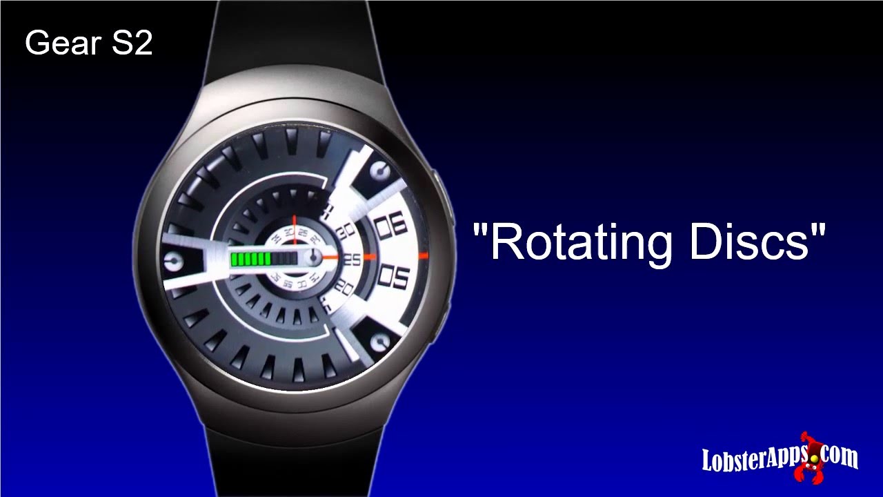 Retro Rotating Discs Gear S2 animated watch face - YouTube