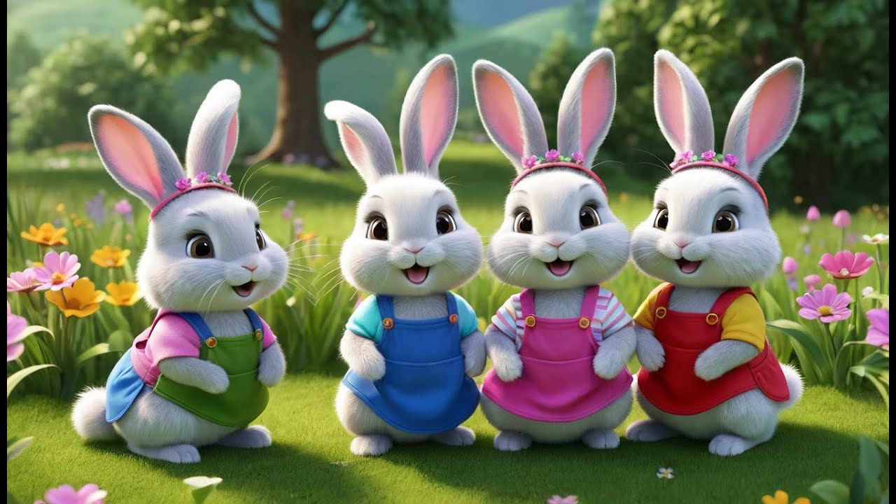 Five Little Bunnies Jumping on the Ground | Fun Bunny Song for Kids ...