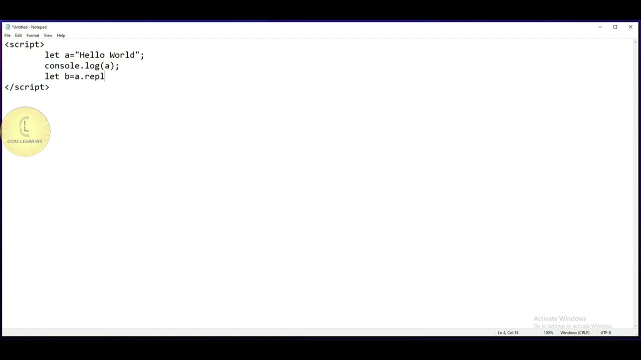 Javascript String Function 5 Codelearning Youtube