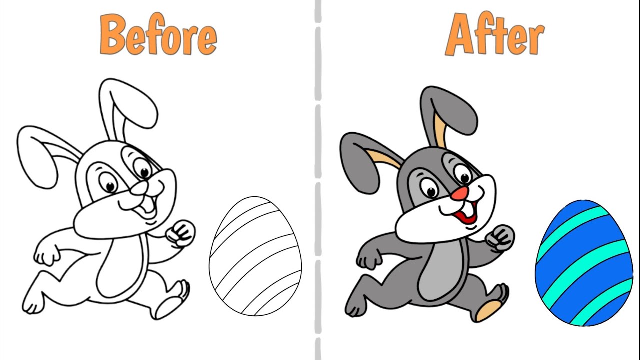 Painting for Kids | Easter Bunny | Before & After - YouTube