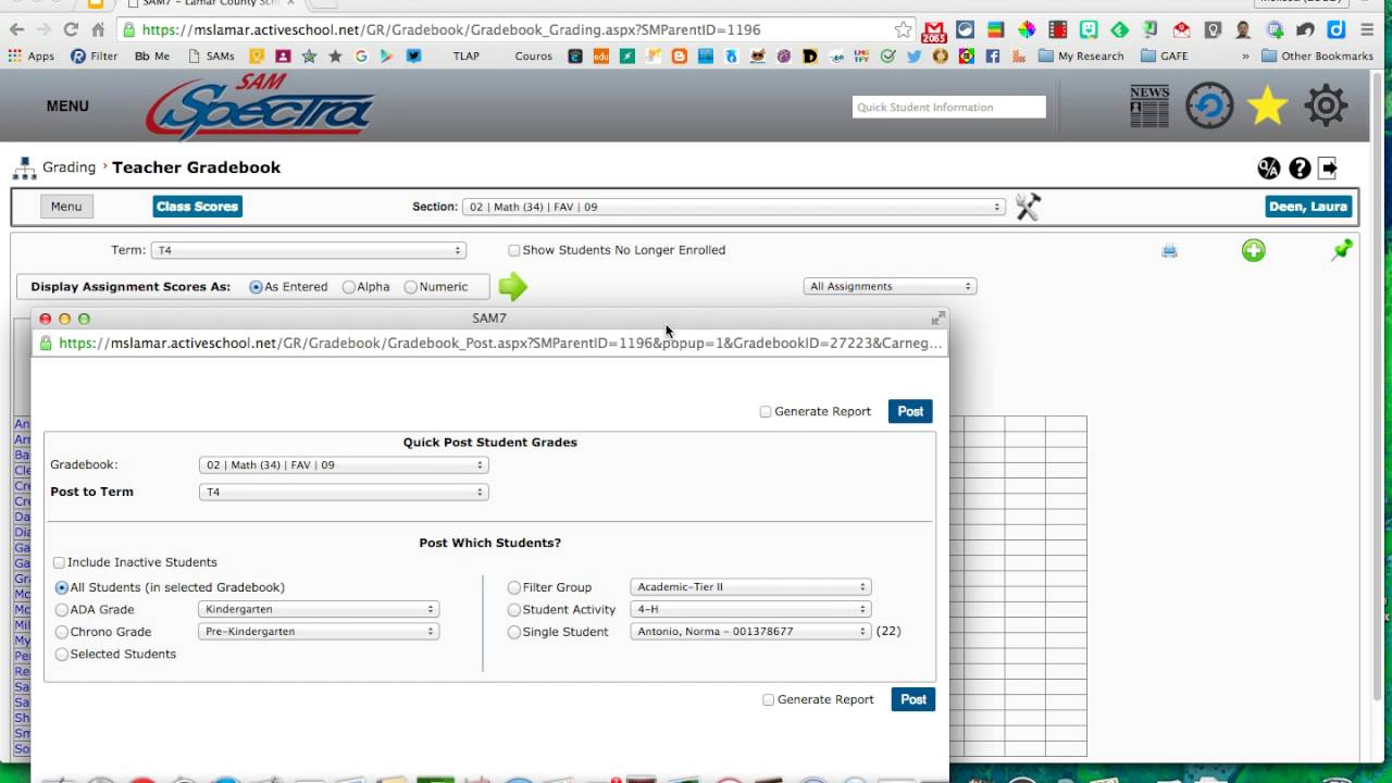 Entering K-1 Grades in Sam Spectra - YouTube