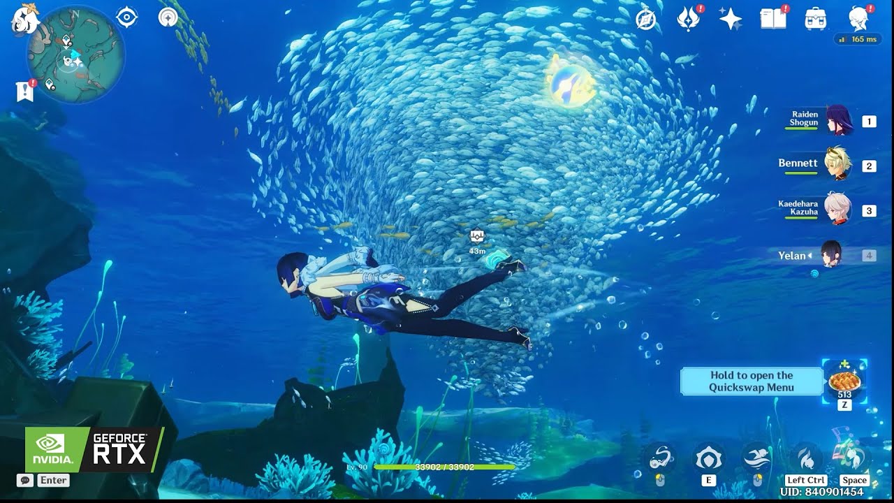 Genshin Impact Fontaine Underwater Fish Tornado in Salacia Plain ...