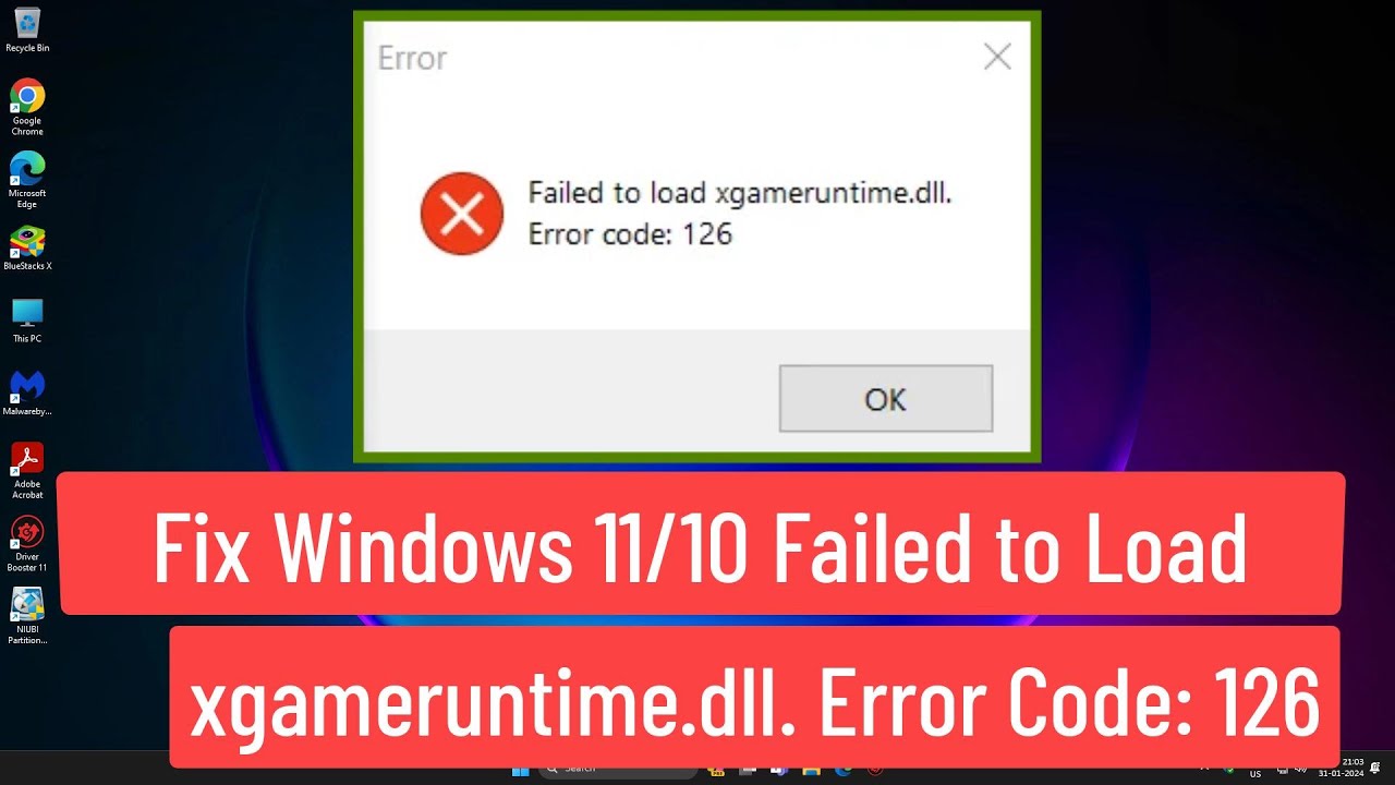 Fix Windows 11 10 Failed To Load Xgameruntime dll Error Code 126