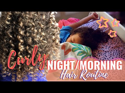 Nighttime Curly Hair Routine! | How to Refresh Curls in the Morning ...