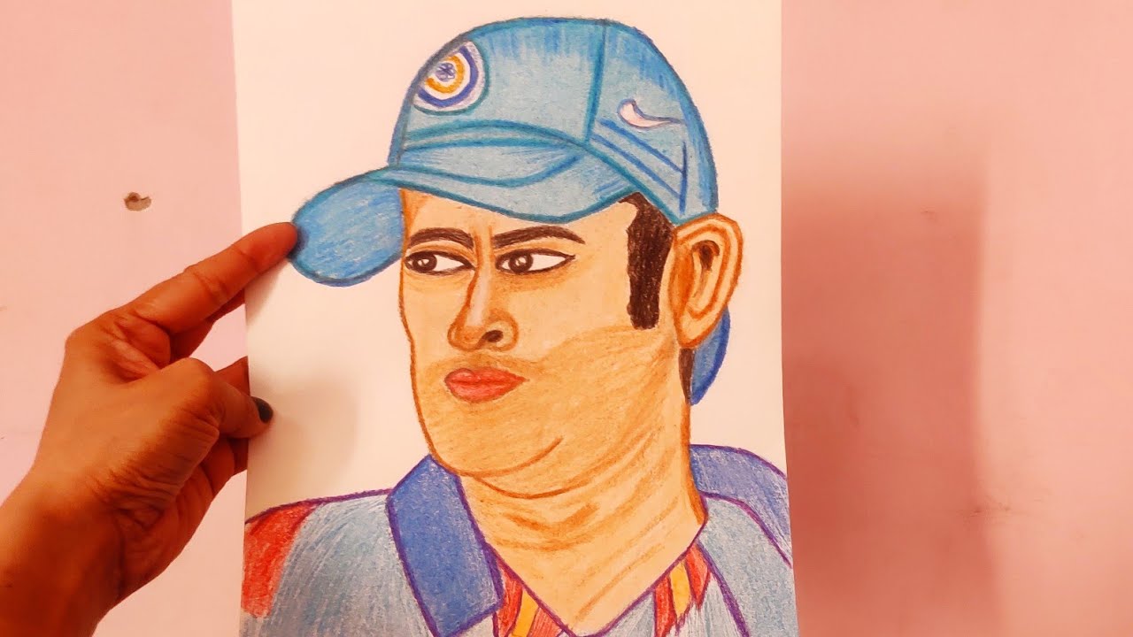 How to draw MS Dhoni/For beginners step by step/Easy MS Dhoni tutorial ...