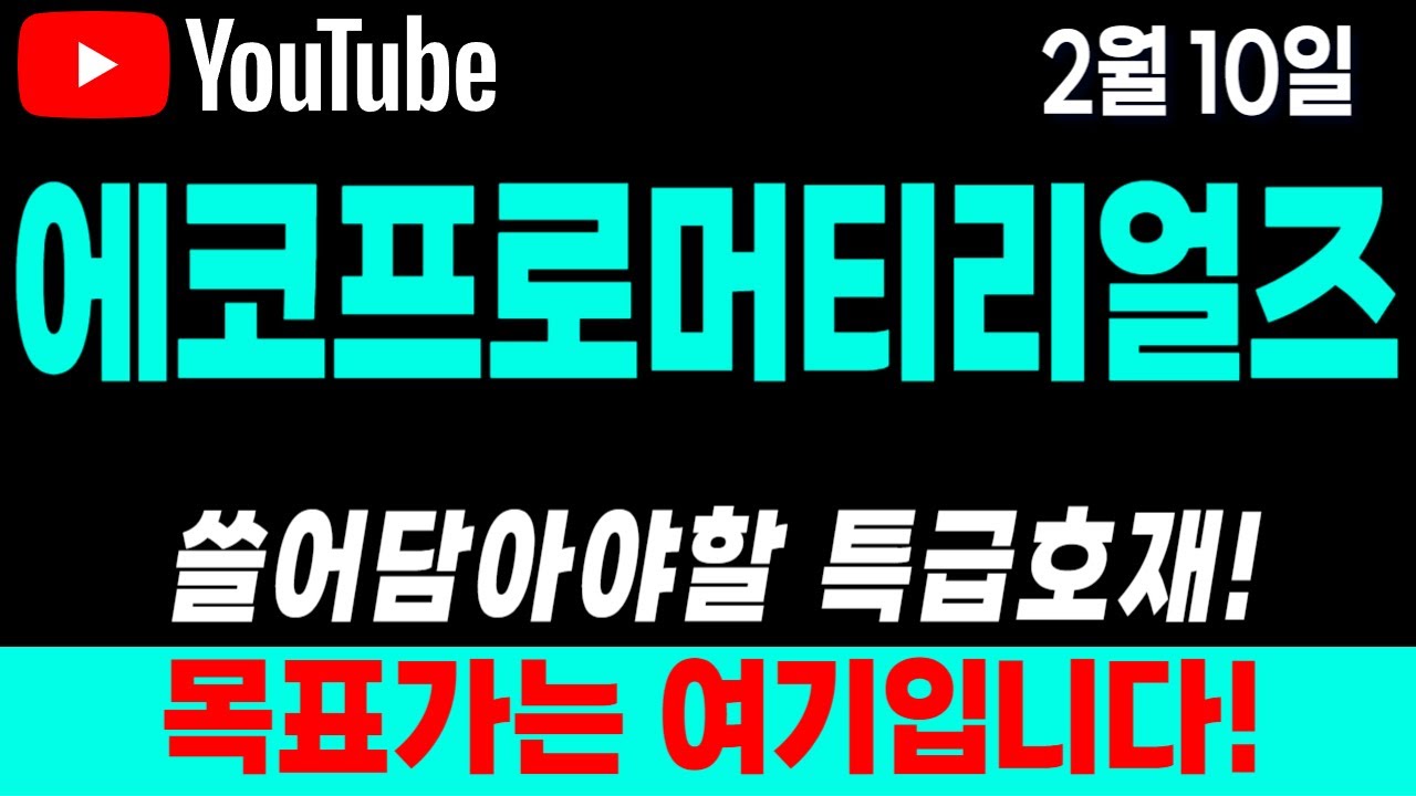 에코프로머티리얼즈 주가전망 2월10일 쓸어담아야할 특급호재 목표가는 여기입니다 긴급속보 긴급대응 대응전략 차트분석