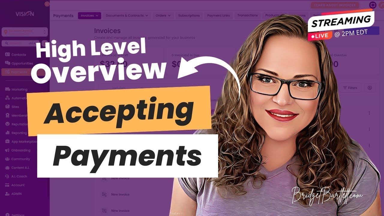 HighLevel Payment Integration: Easy Steps To Accept Payments In 2024 | Bridget Bartlett - YouTube