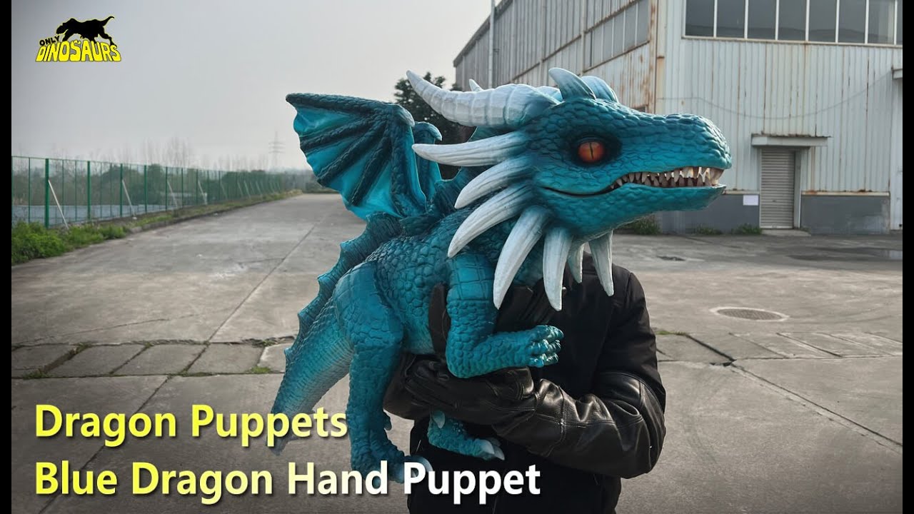 Blue Dragon Hand Puppet | Dragon puppets - YouTube