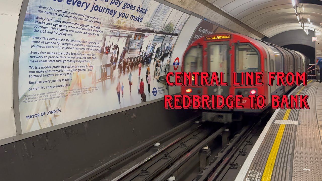 London Underground Central line from Redbridge to Bank - YouTube
