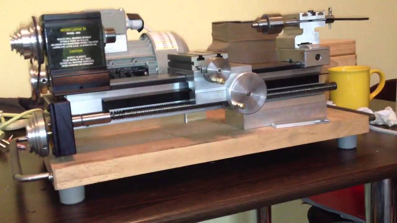 Taig Lathe with Siemens three phase motor and Delta VFD - YouTube