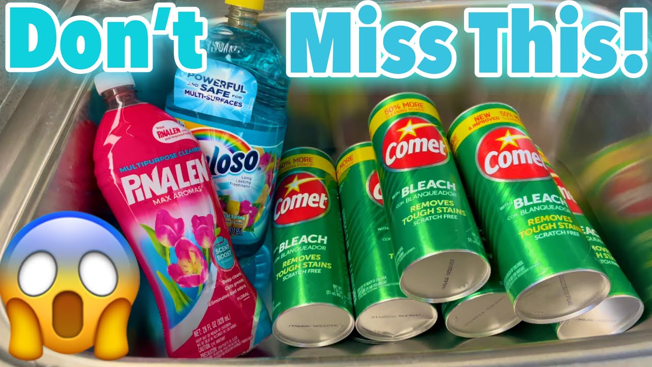 Asmr Paste - EIGHT Cans of Comet 💫 Pink Pinalen 💕 & Fabuloso 💙 + Making ...