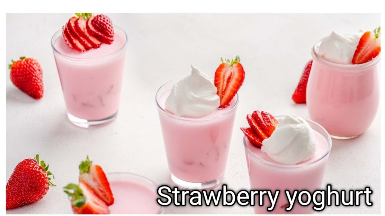 Strawberry yoghurt | Instant yoghurt recipe | yummy and delightful ...
