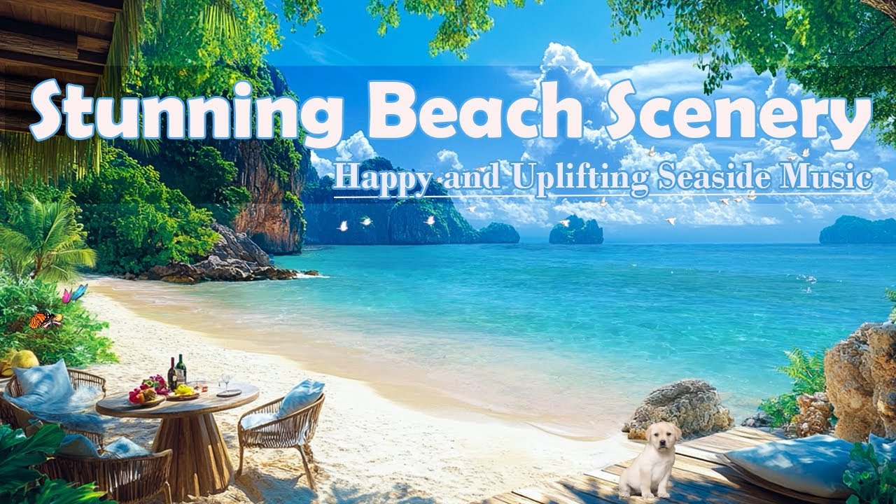 Relaxing Bossa Nova Jazz with Stunning Beach Scenery | Happy and ...