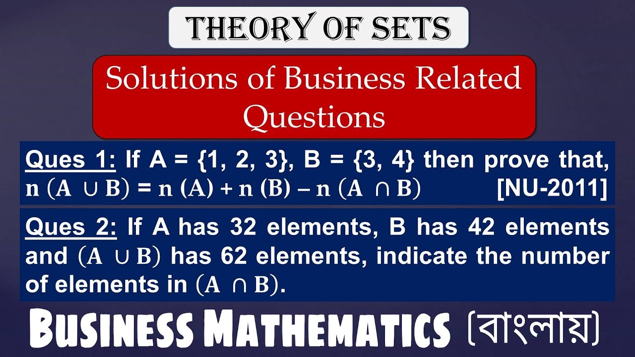 Set theory business problems | Set theory | Set theory business ...
