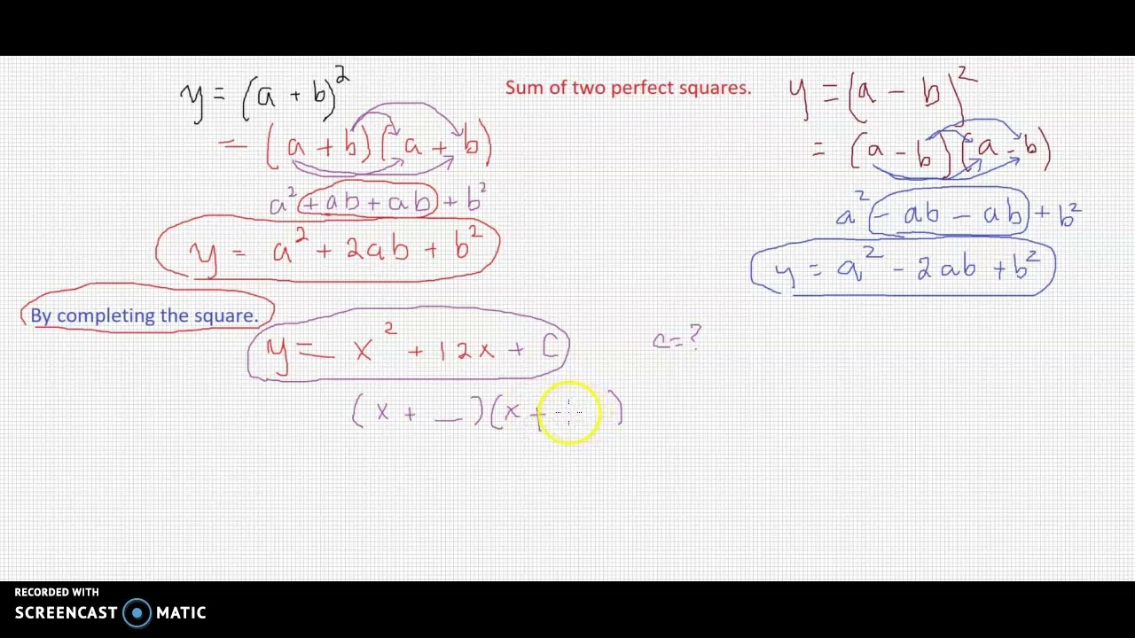 Algebra I The Sum Of Two Perfect Squares YouTube Algebra I The Sum Of Two Perfect Squares YouTube