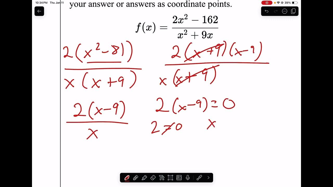 Y and x intercepts of rational functions - YouTube