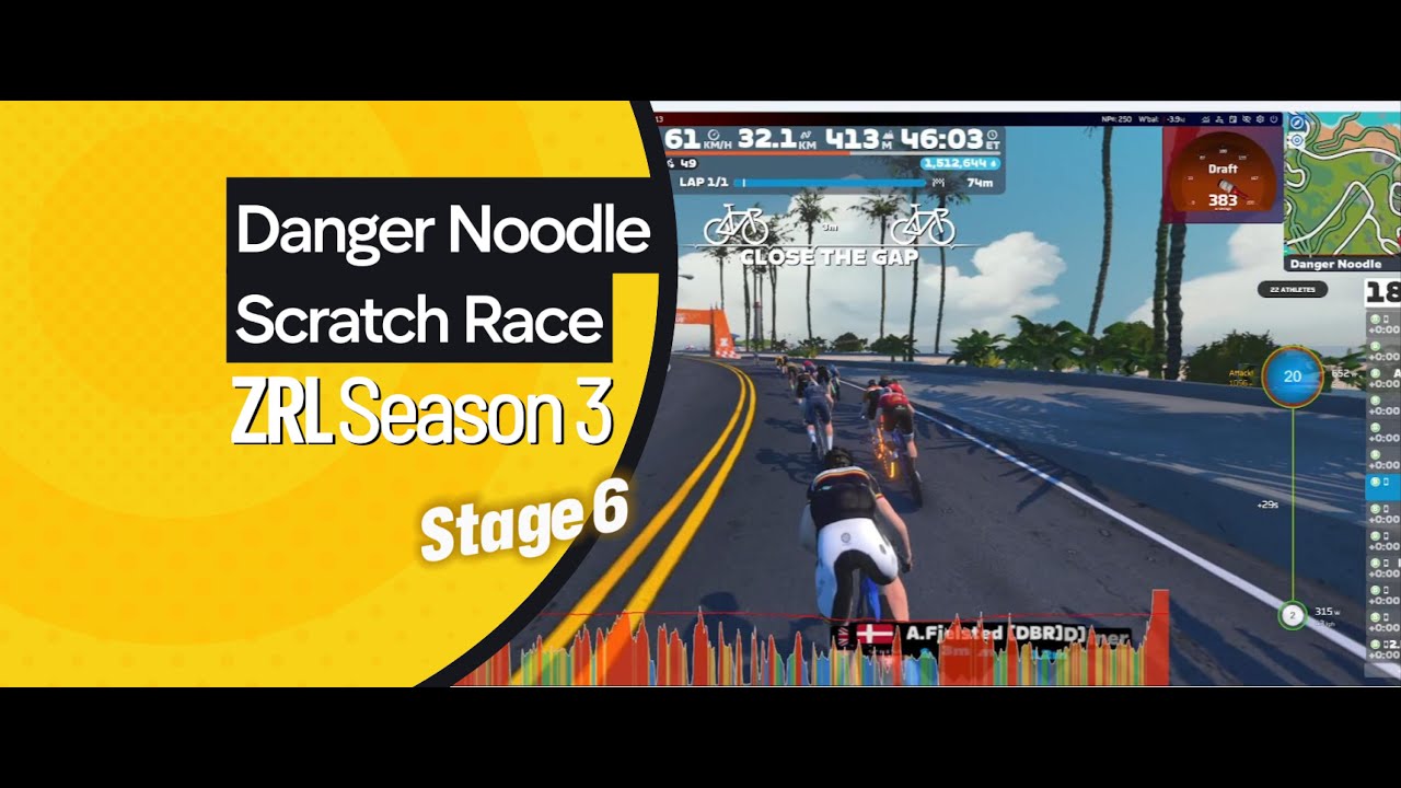 Zwift Racing League (ZRL) Stage 6 Scratch Race - Danger Noodle ...