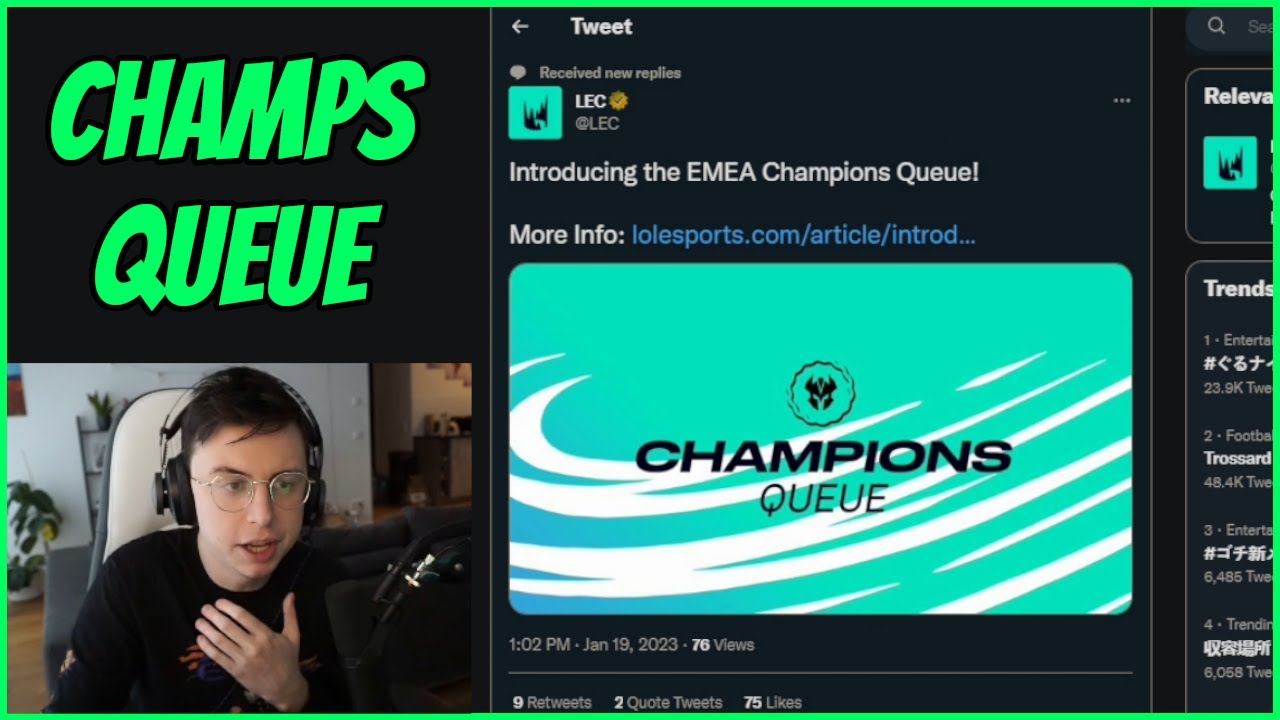 Caedrel Reacts To LEC FINALLY Getting Champions Queue - YouTube