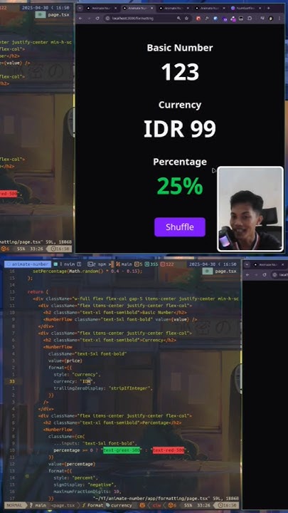 Numberflow react #coding #nextjs #react #animation - YouTube