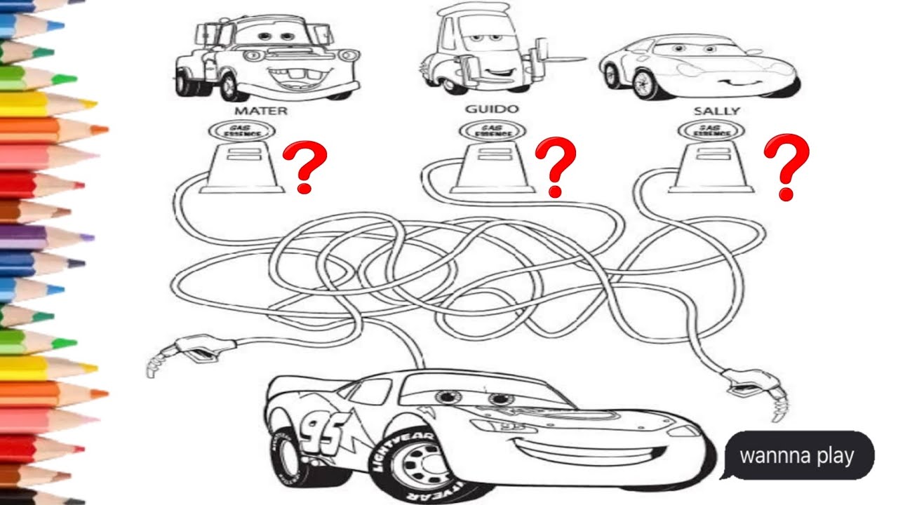 Disney Cars | Lightning McQueen | Drawing and Colouring | Gadi wala ...