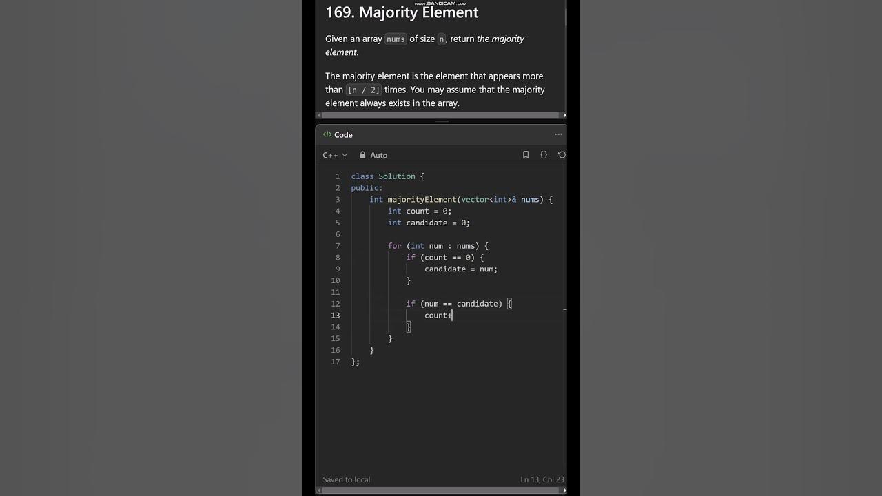 Majority Element Leetcode Problem Solving Dsa Coding Placement Dsa Leetcode Youtube