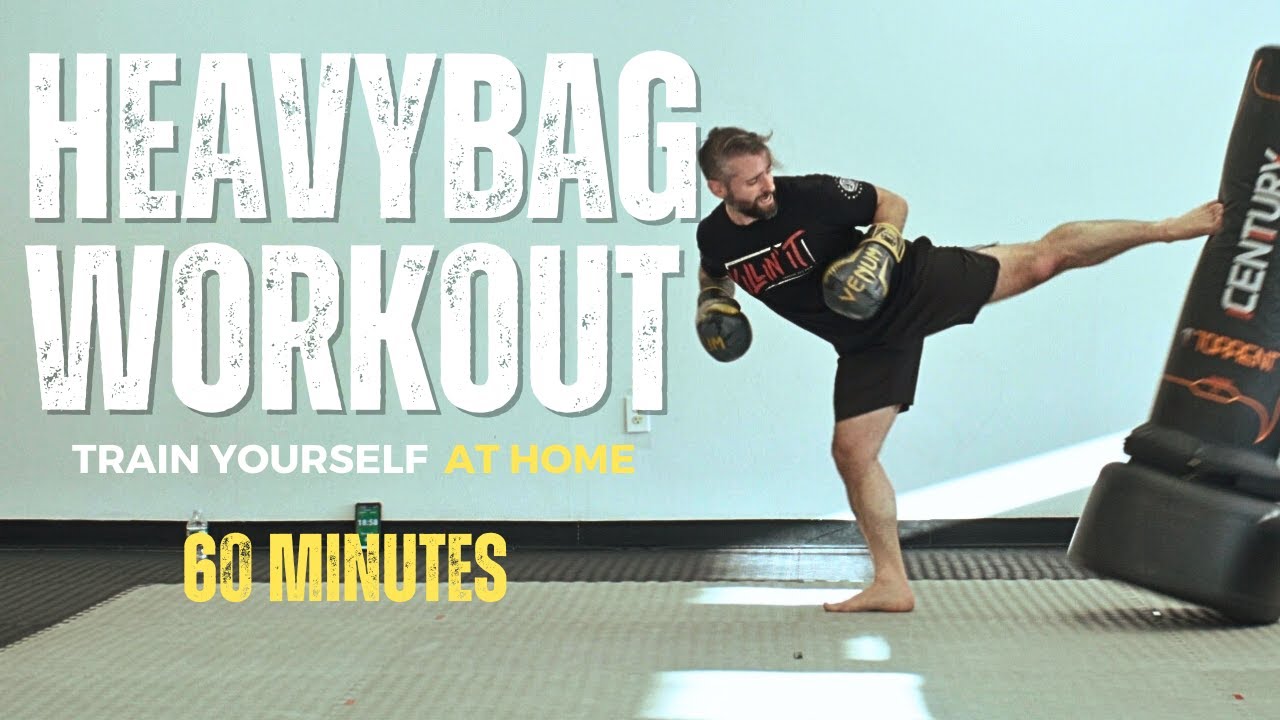 60 MINUTE HEAVY BAG WORKOUT - KICKBOXING TRAINING AT HOME - YouTube