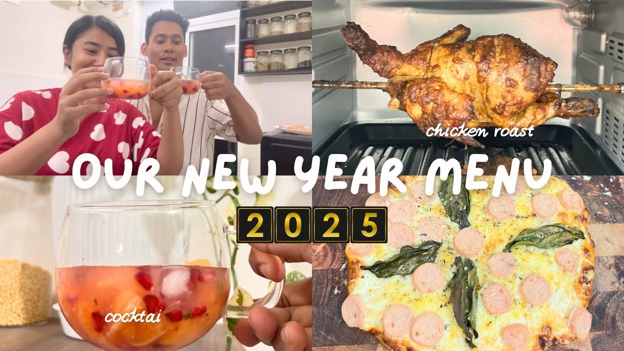 We roasted whole chicken for NEW YEAR 😂 / Made cocktail for the first ...
