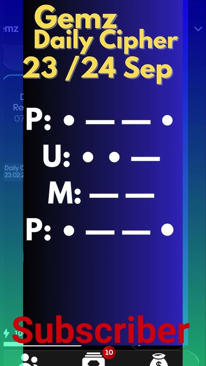 Gemz Daily Cipher Morse Code 23 -24 September 2024 | Unlock Today’s Code & Rewards! # ...