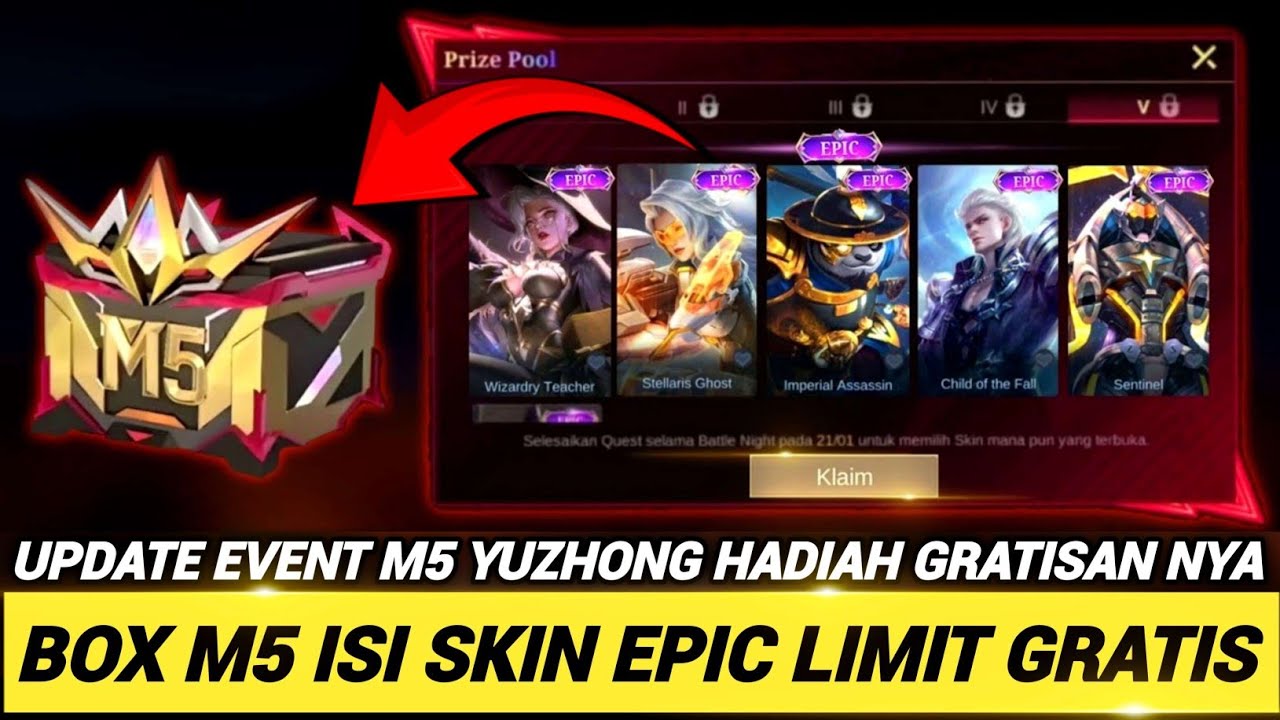BOX M5 ISI SKIN EPIC LIMIT GRATISAN DARI MONTOON !! UPDATE EVENT M5 ...