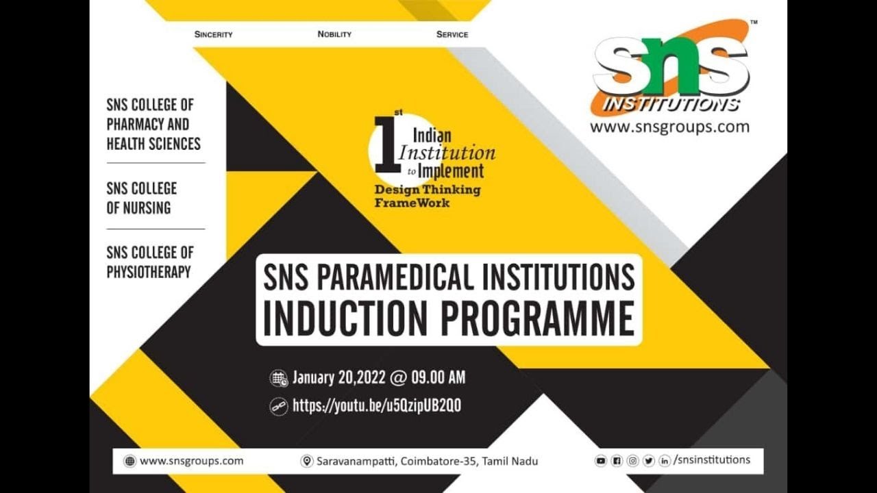 Induction Programme | SNS Paramedical Institutions - YouTube