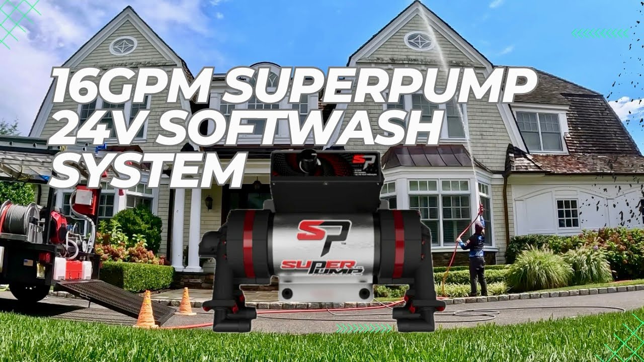 16gpm Superpump 24v softwash system - YouTube