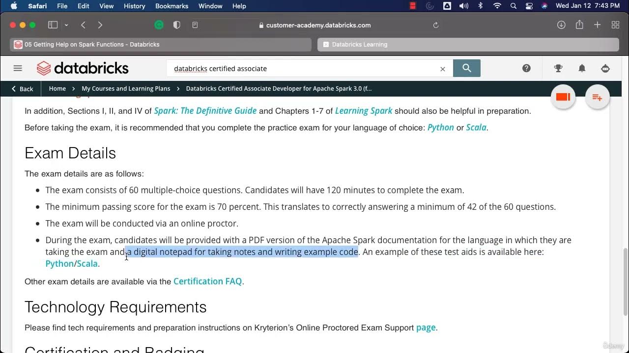 006 Exam Details for Databricks Certified Associate Developer for ...