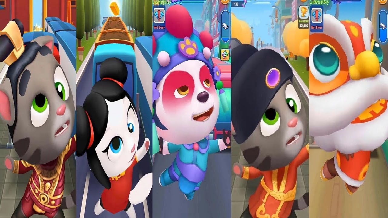 TALKING TOM GOLD RUN Fortune Tom VS LUCKY ANGELA GENERAL TOM Running ...