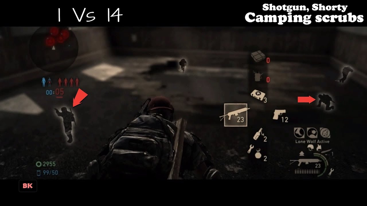 AMAZING 1 VS 14 On ENTIRE team of Covert, shorty, shotgun using scrubs ...