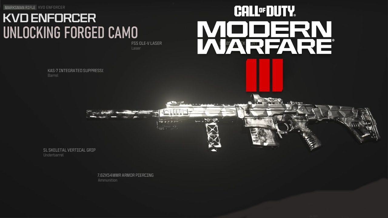 CALL OF DUTY - MODERN WARFARE 3 - UNLOCKING FORGED CAMO - KVD ENFORCER ...