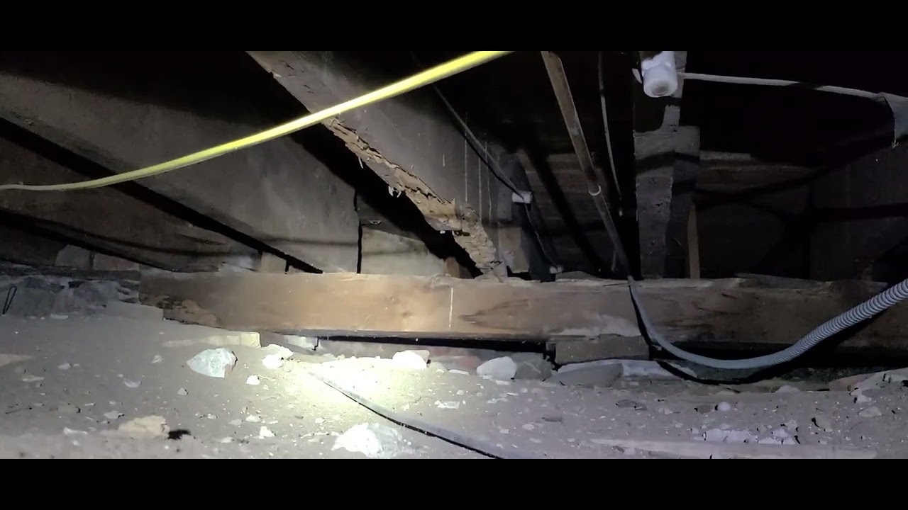 Termite damage found in crawlspace - YouTube