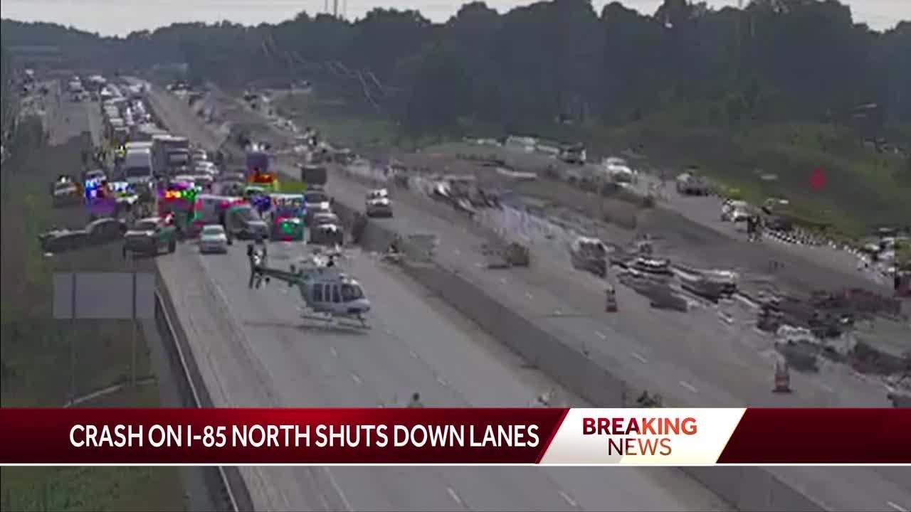 One hurt in Crash on I-85 troopers say - YouTube