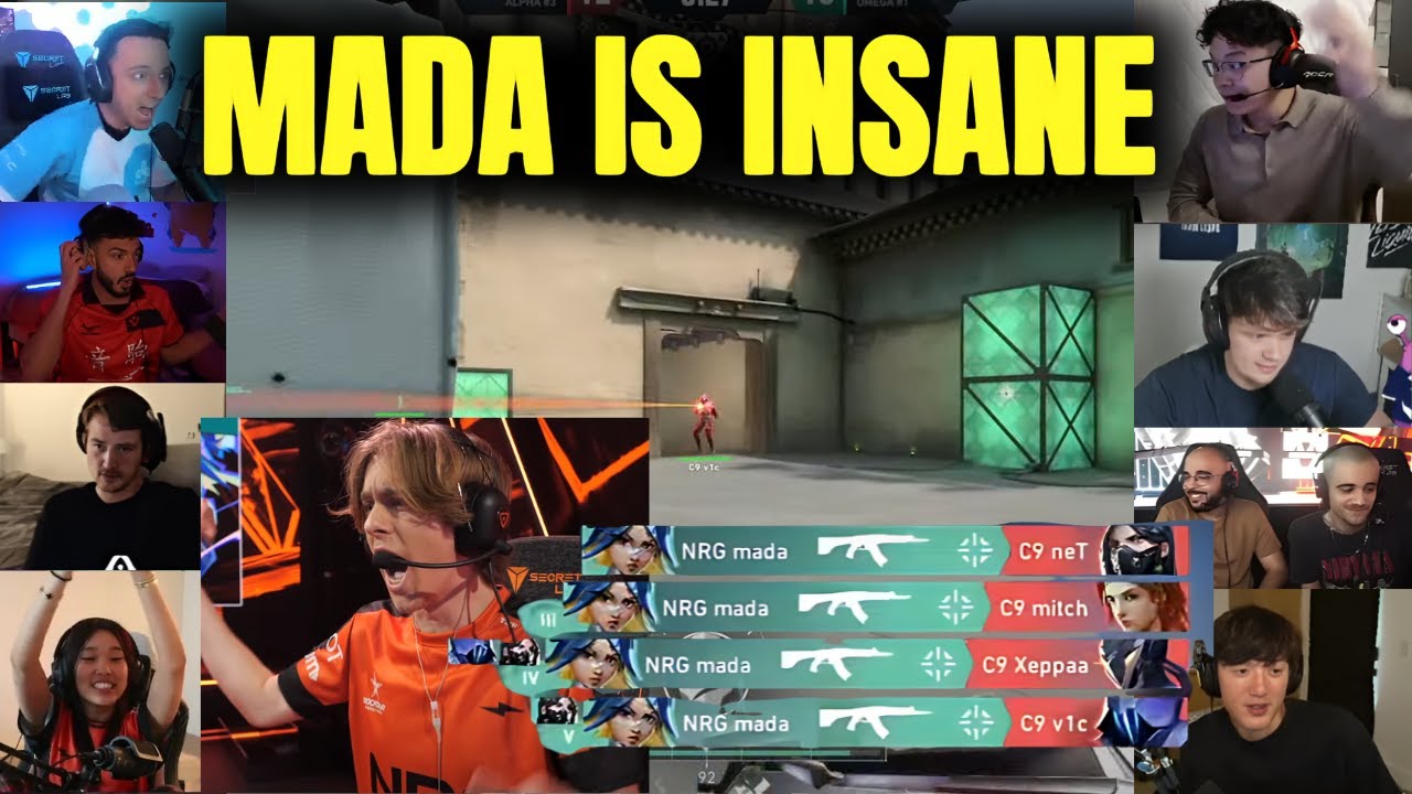 Valorant Pros/Streamers React To NRG Mada's INSANE ACE Against C9 - YouTube