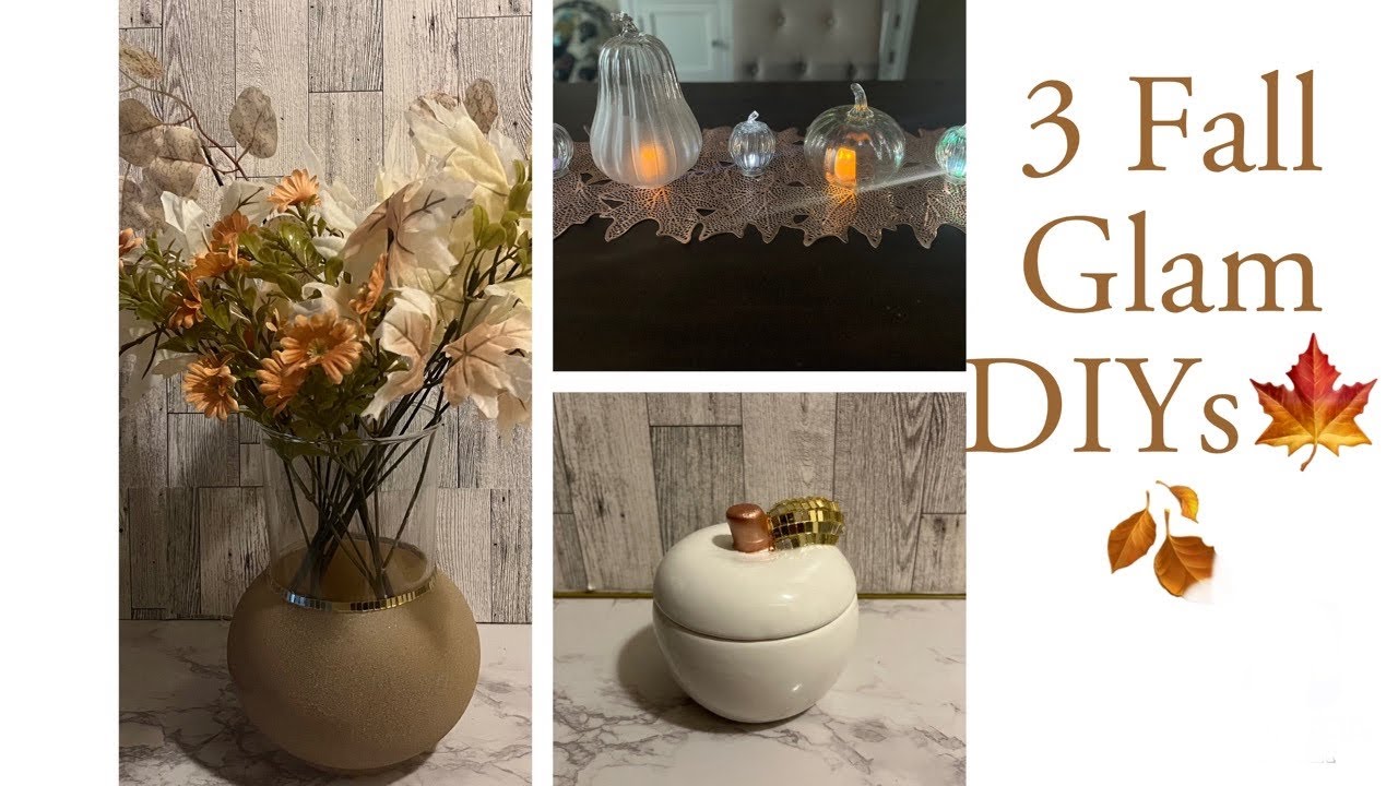 Fall Glam Centerpiece l Easy Fall Glam Decor l DollarTree Diy - YouTube
