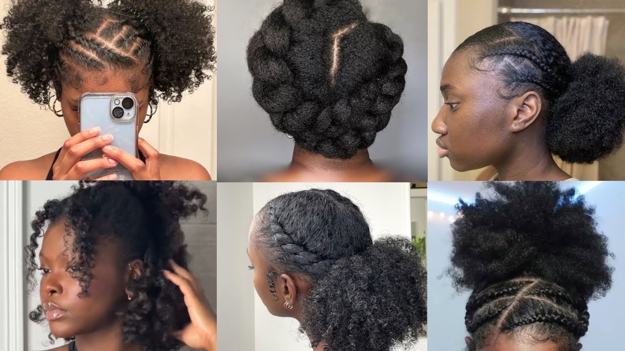 💖~Natural 4C hairstyles// low manipulation hairstyles compilation - YouTube